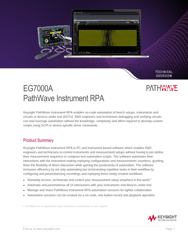 EG7000A PathWave Instrument RPA PDF Asset Page | Keysight